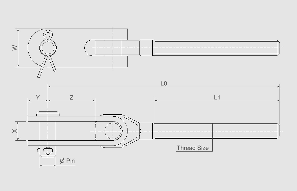 Toggle Terminal metric threaded (14-) - BSI Rigging