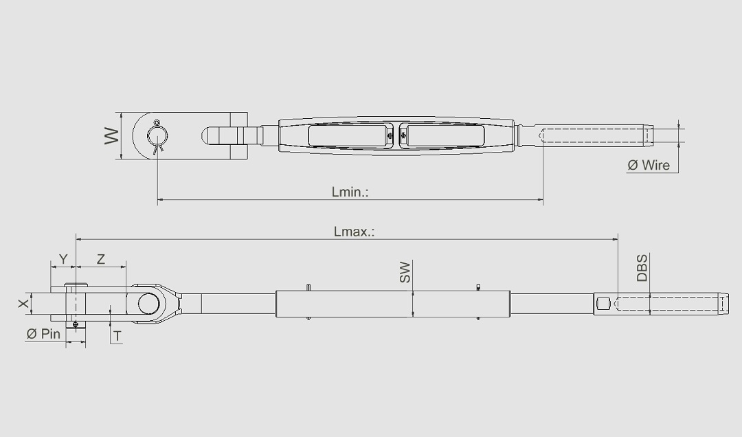 Toggle- Wireterminal open Chromed Bronzebody CS-Dy (182-) - BSI Rigging