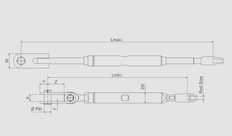 Bronze inserted Turnbuckle with Toggle & Socket(199-) - BSI Rigging