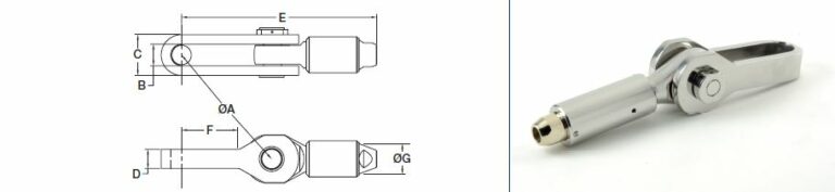 High Fatigue Eye Nose with Locking Clevis Pin - OYS Rigging
