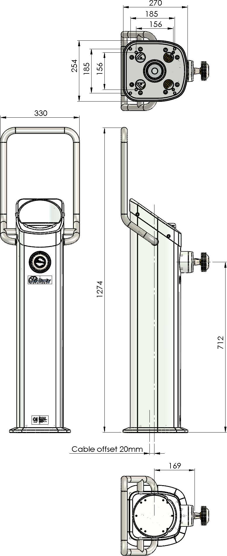 WP150 pedestal - Jefa Steering